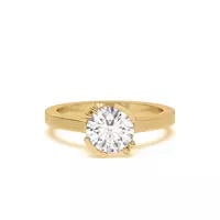 Fusion Mixed Prong Engagement Ring - 18K Yellow Gold