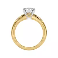 Golden Heart Petite Engagement Ring - 14K Yellow Gold