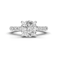 Tradition Pavé Lab Shared Prong Hidden Halo Engagement Ring (.80ct. tw ...