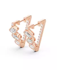 Angular Mixed Shape Lab Diamond Earrings - 14K Rose Gold
