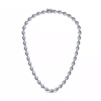 Lab Sapphire Sweep Necklace by Christian Siriano - 14K White Gold