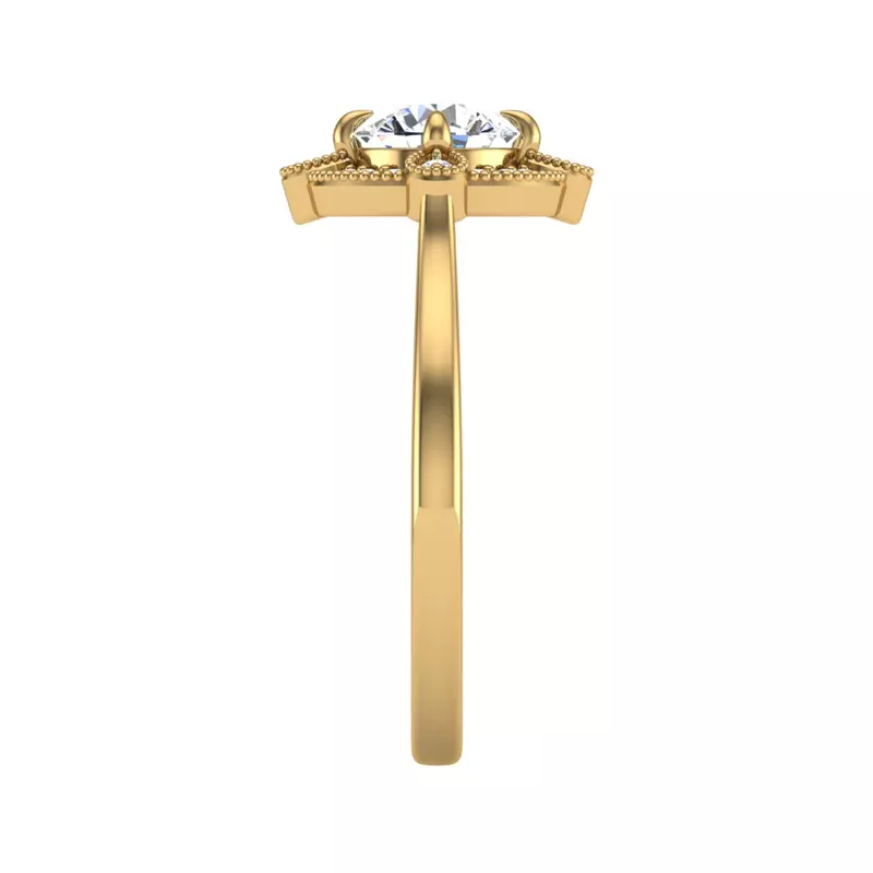 Amari Halo Engagement Ring - 14K Yellow Gold