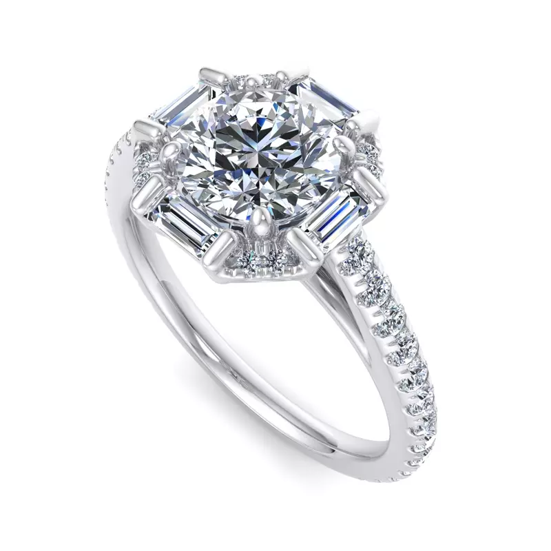 Destiny Halo Engagement Ring - 14K White Gold