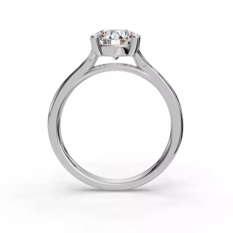 Isabella Split Shank Solitaire Engagement Ring - 14K White Gold