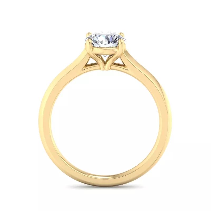 Ayesha 4 Prong East-West Solitaire Engagement Ring - 14K Yellow Gold