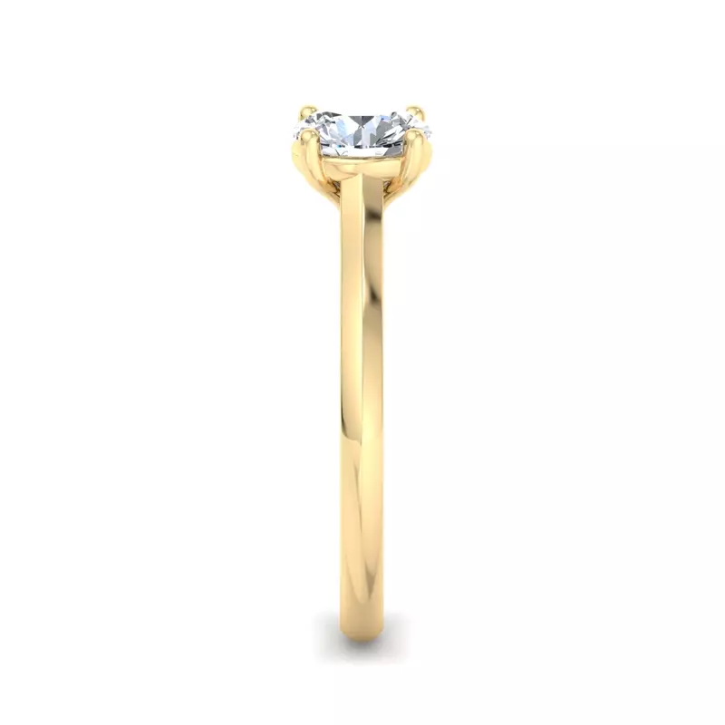 Ayesha 4 Prong East-West Solitaire Engagement Ring - 18K Yellow Gold