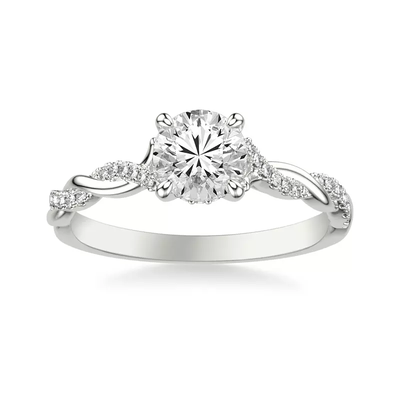 Kayleigh Diamond Twist Engagement Ring - 18K White Gold