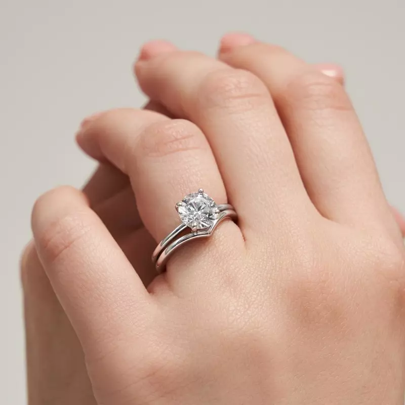 Emmy Solitaire Engagement Ring - 14K White Gold