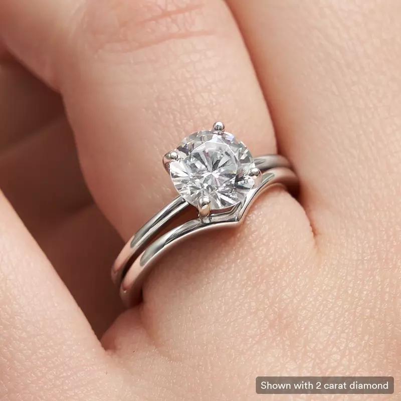 Emmy Solitaire Engagement Ring - 14K White Gold