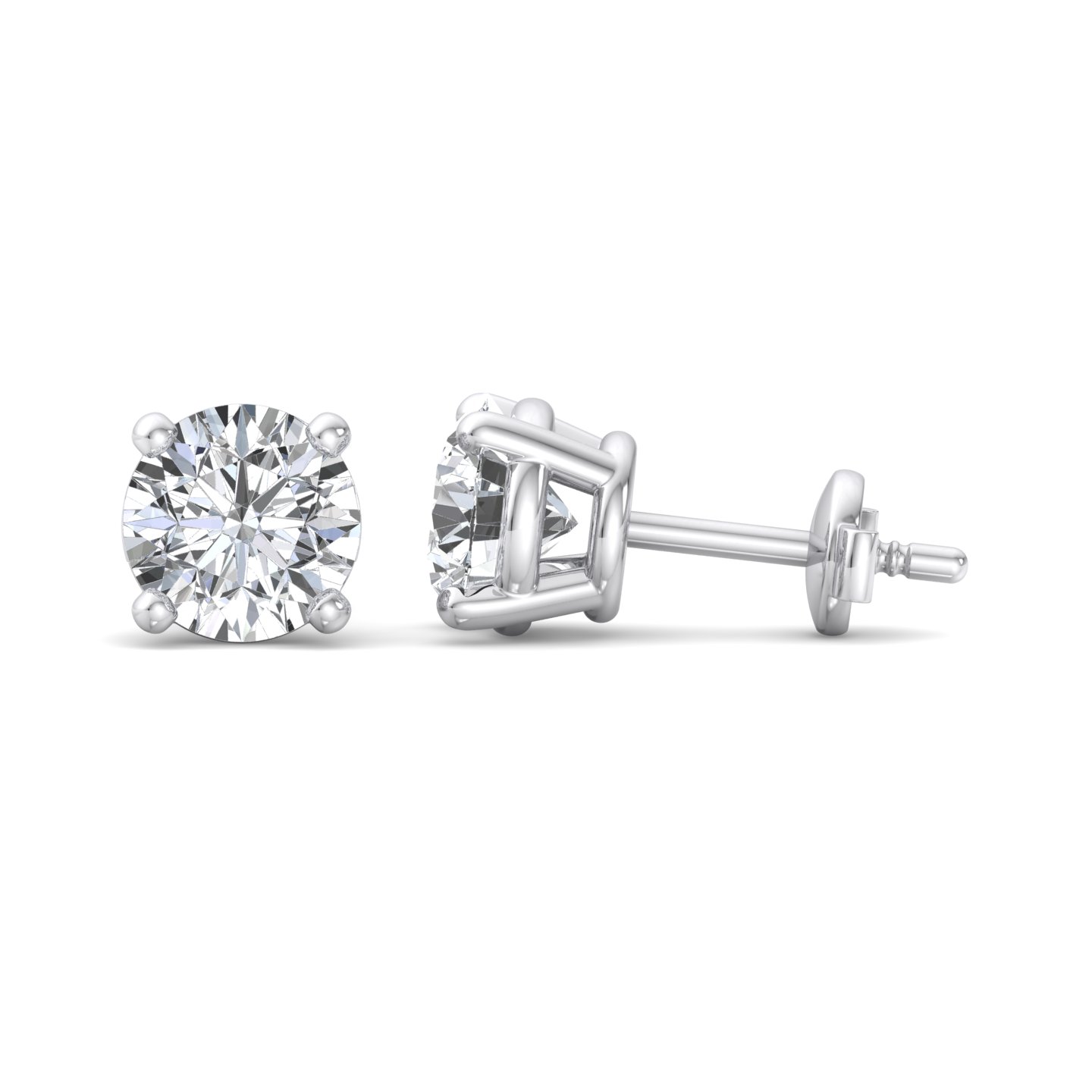 Four-Prong Guardian Back Earrings | Rare Carat®