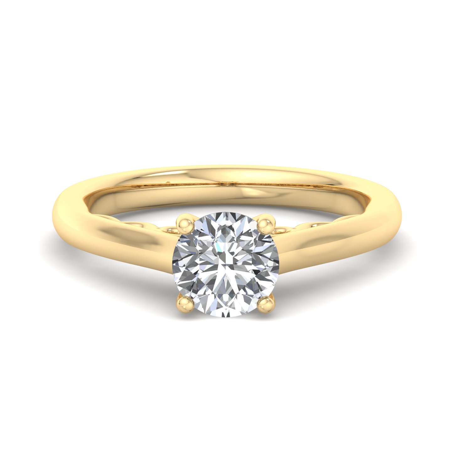 Hadley Filigree Solitaire Engagement Ring - 14K Yellow Gold
