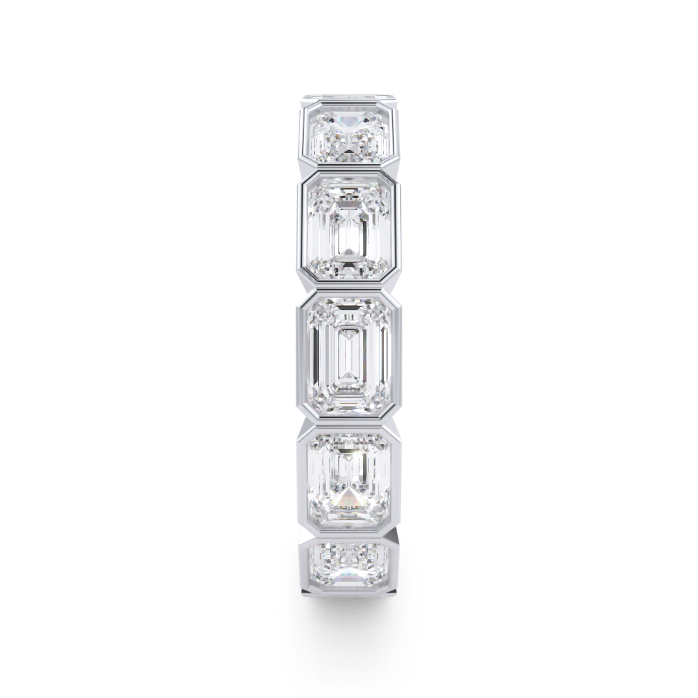 East-West Emerald-Cut Bezel Lab Diamond Eternity Ring (4.00ct. tw ...