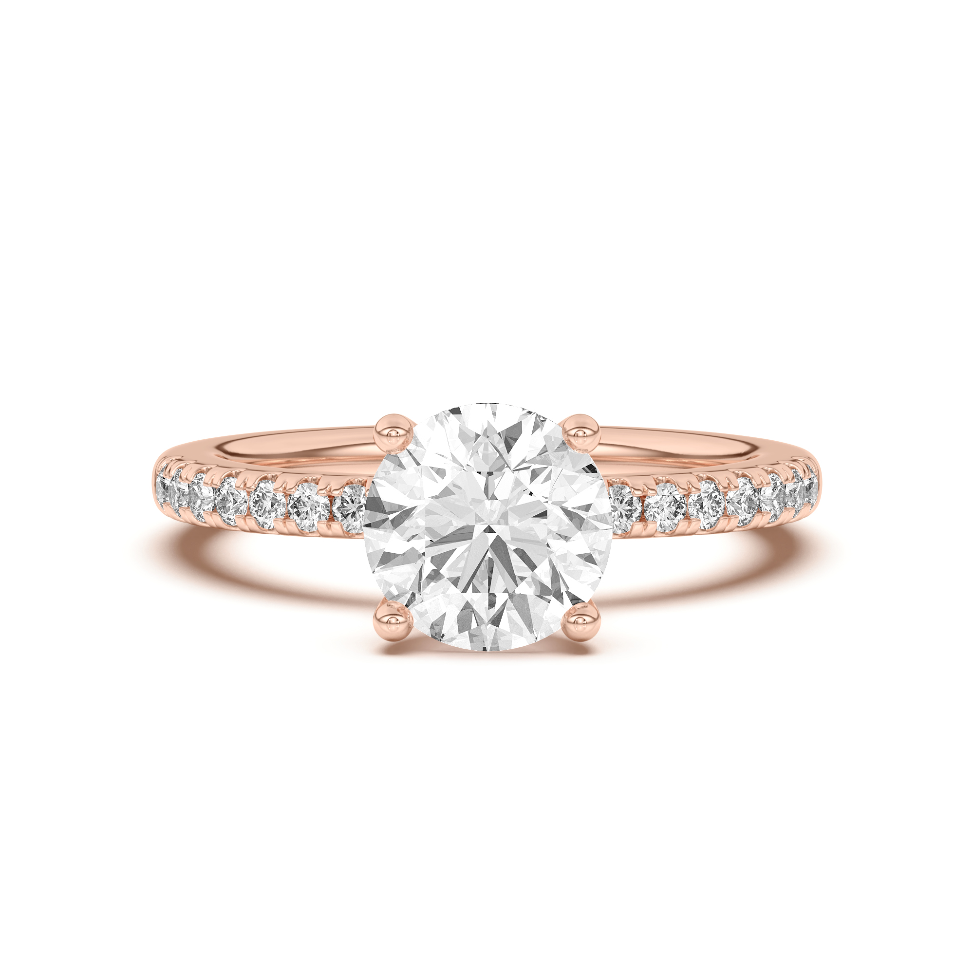 Britta Pavé Hidden Circlet And Band Engagement Ring - 14K Rose Gold